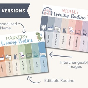 Kids Evening Routine Flip Chart, Bedtime Editable Flipchart ...
