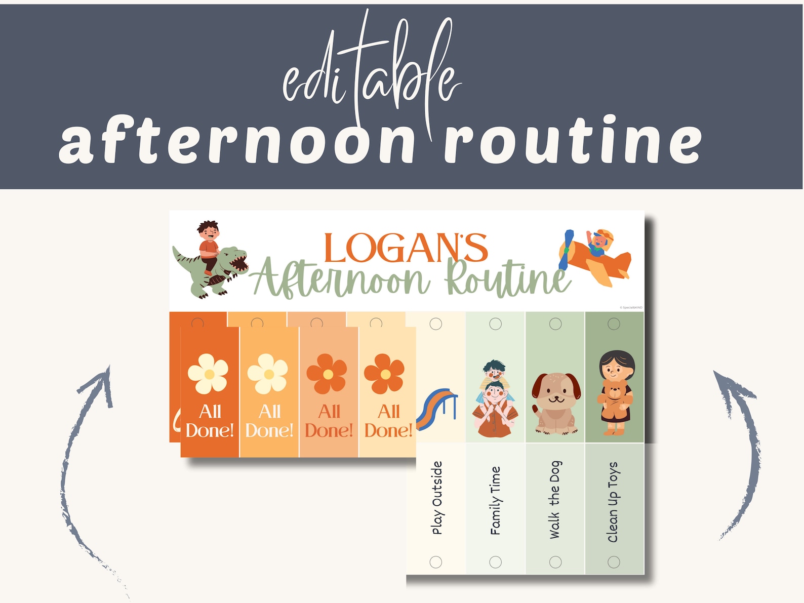 Kids Afternoon Routine Flip Chart, Customizable After School Schedule ...