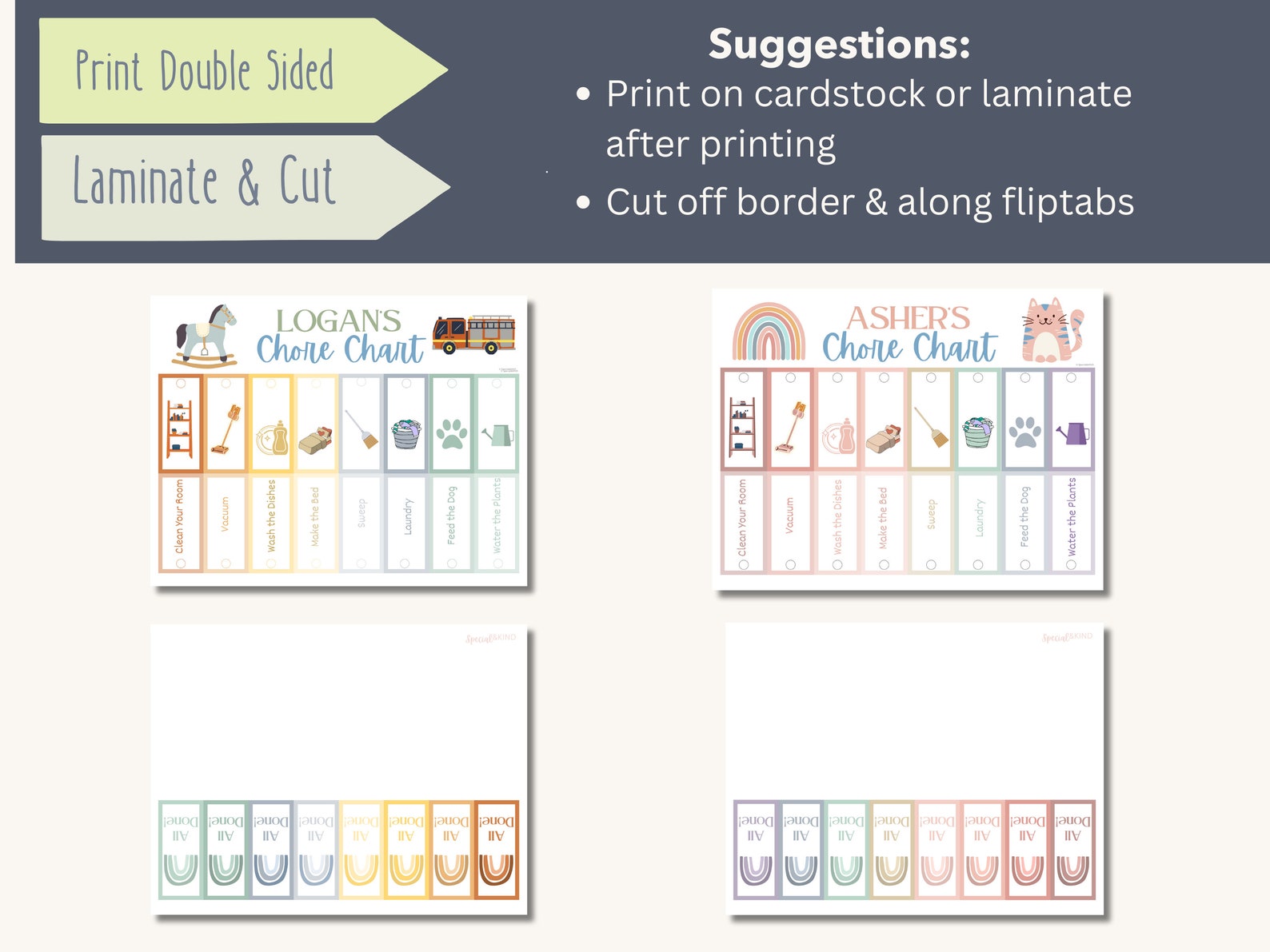Kids Editable Flip Routine Chart, Printable Digital Flipchart, Morning ...