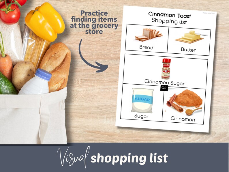 Cinnamon Toast Visual Recipe for Kids, Printable Adapted Cookbook, Real ...
