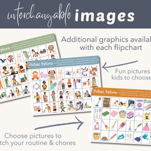 Kids Editable Flip Routine Chart, Printable Digital Flipchart, Morning ...