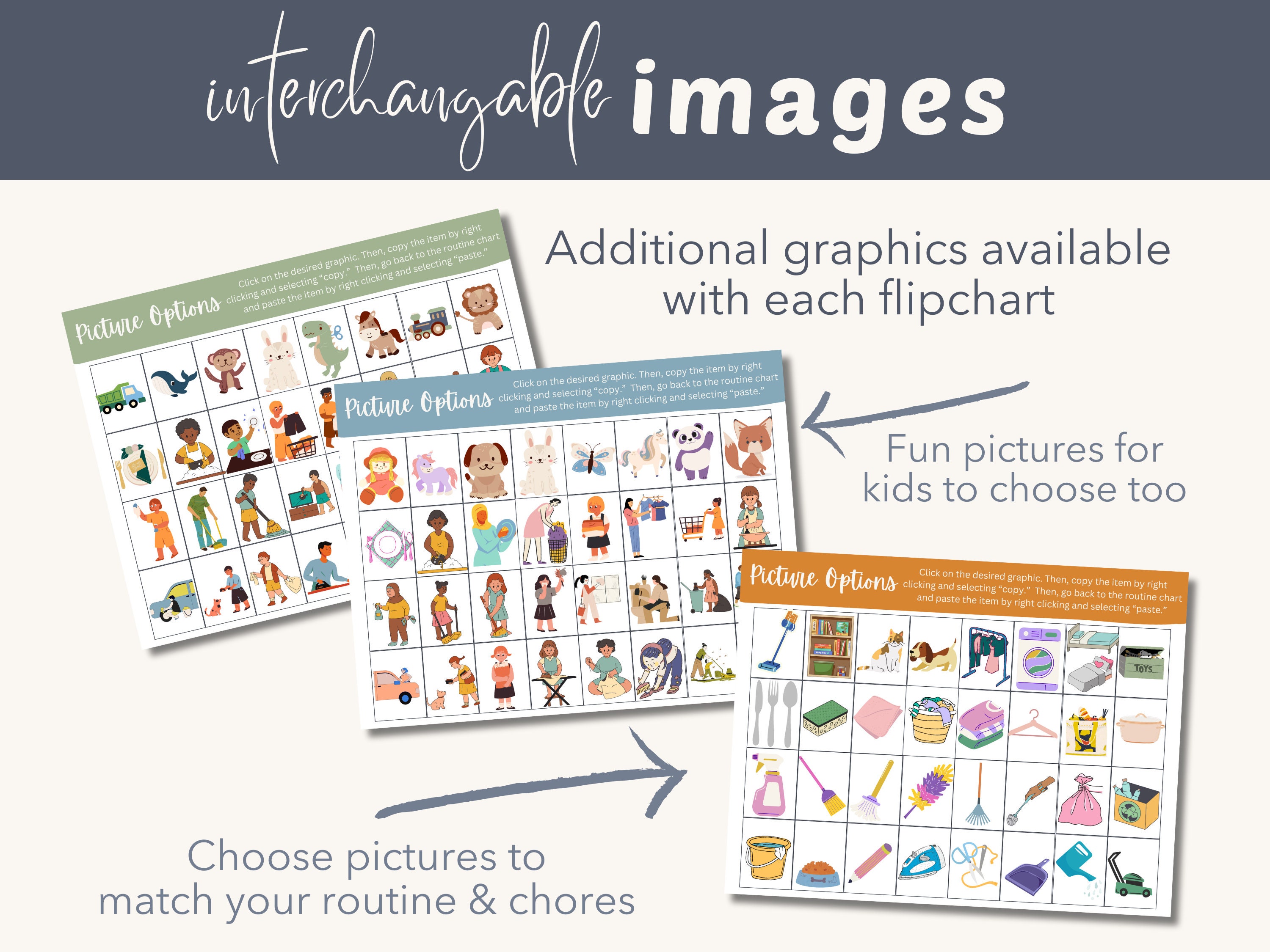 Kids Editable Flip Routine Chart, Printable Digital Flipchart, Morning ...