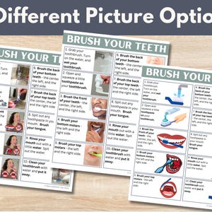 How to Brush Your Teeth Visual Guide, Printable Real Life Pictures ...