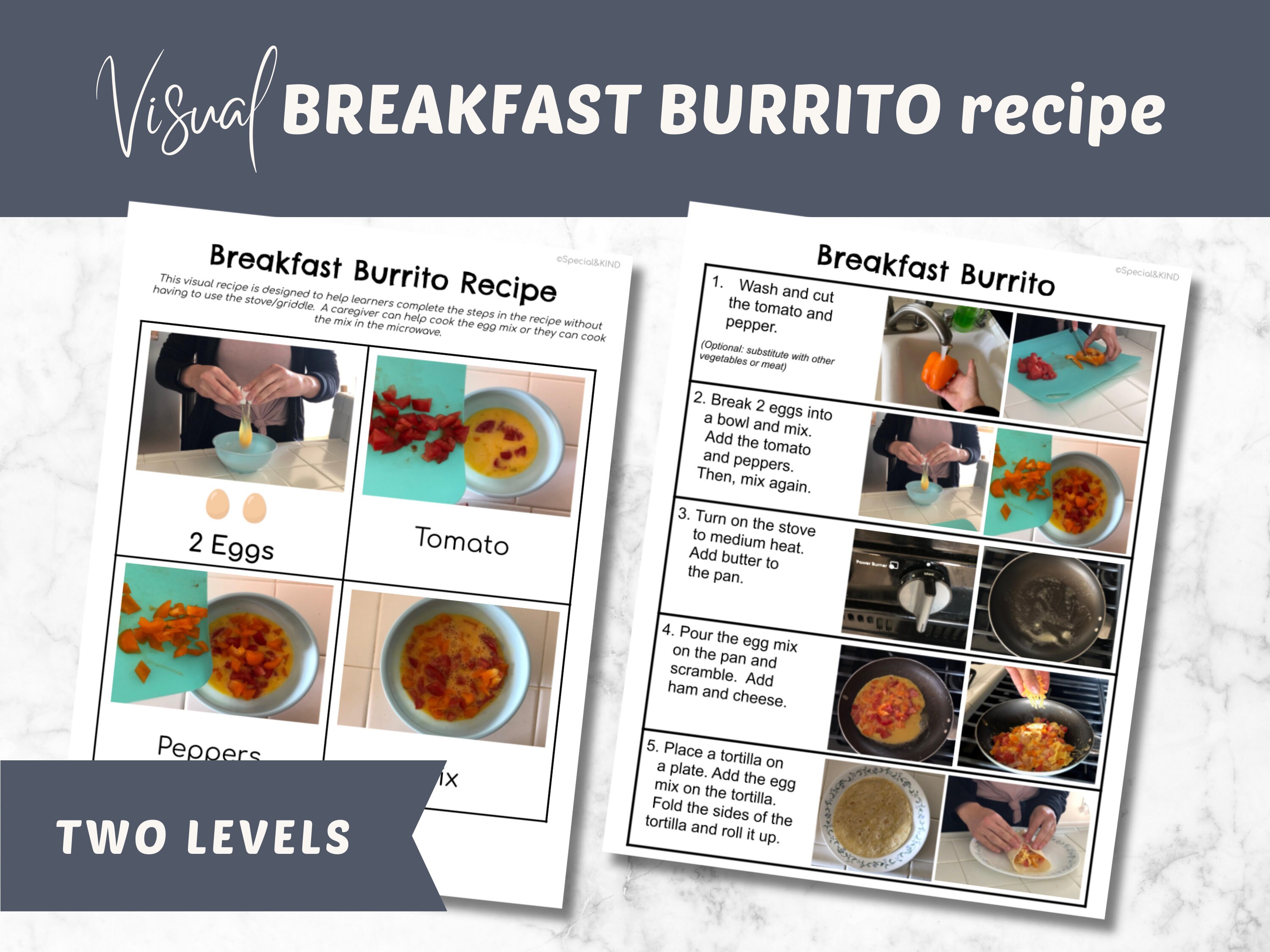 Visual Recipe for Kids, Printable Adapted Cookbook, Real Life Picture ...