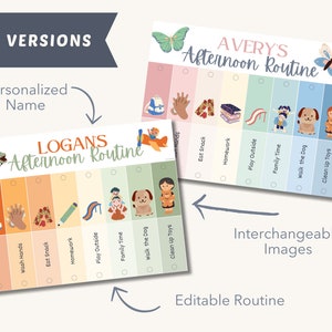 Kids Afternoon Routine Flip Chart, Customizable After School Schedule ...