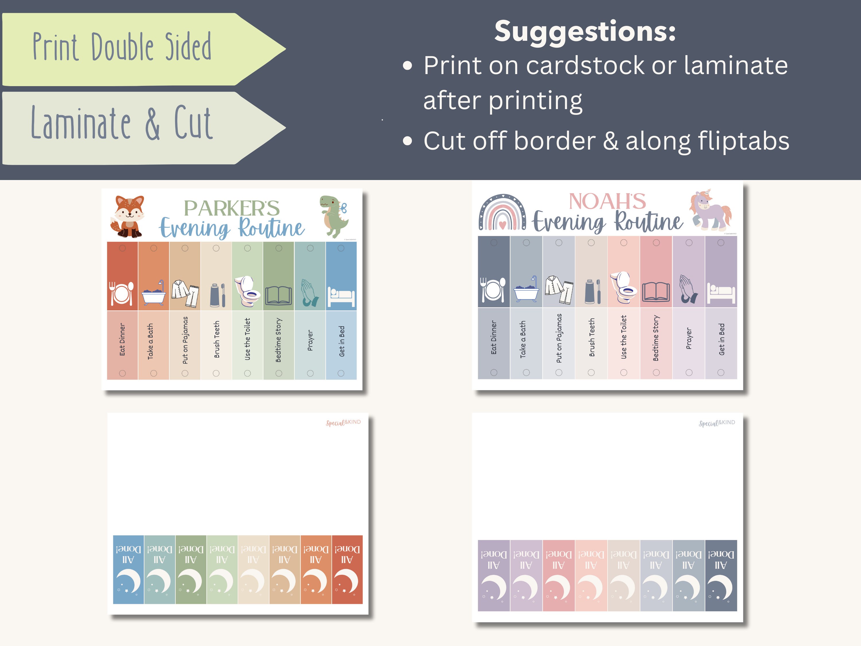 Kids Routine Flip Chart, Printable Morning Flipchart, Evening Visual ...