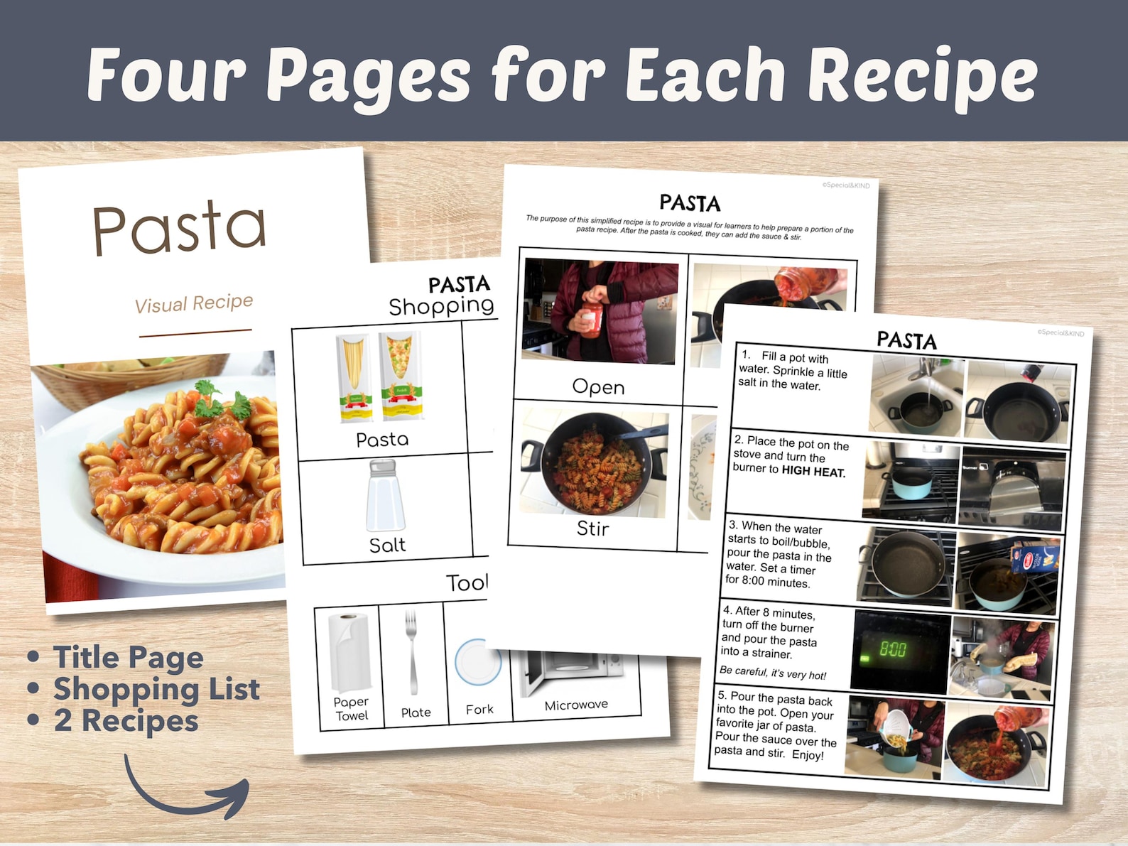 Visual Cookbook for Kids, Printable Adapted Recipe, Real Life Picture ...
