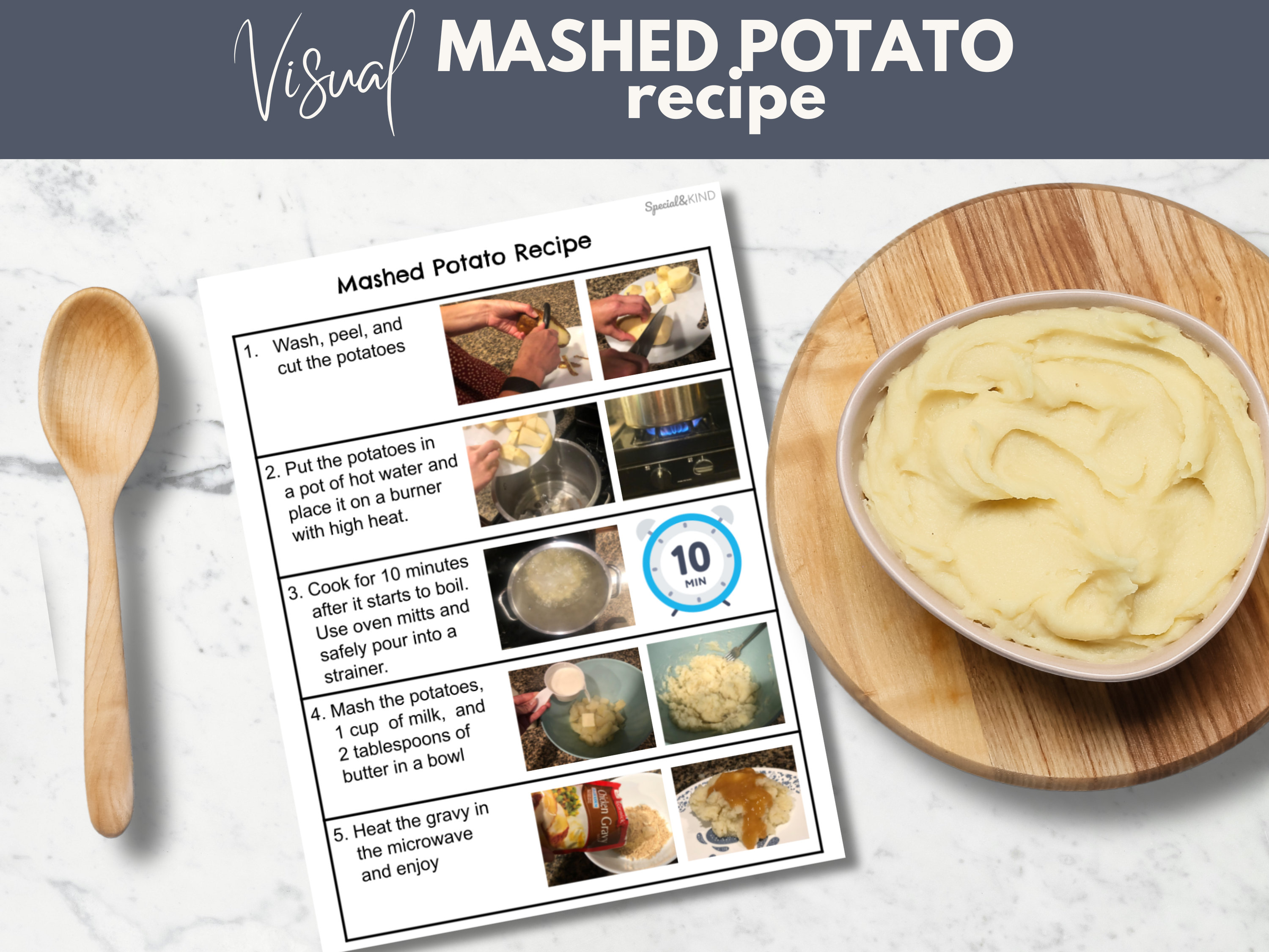 Childrens Visual Recipe, Printable Adapted Cookbook, Real-life Picture ...