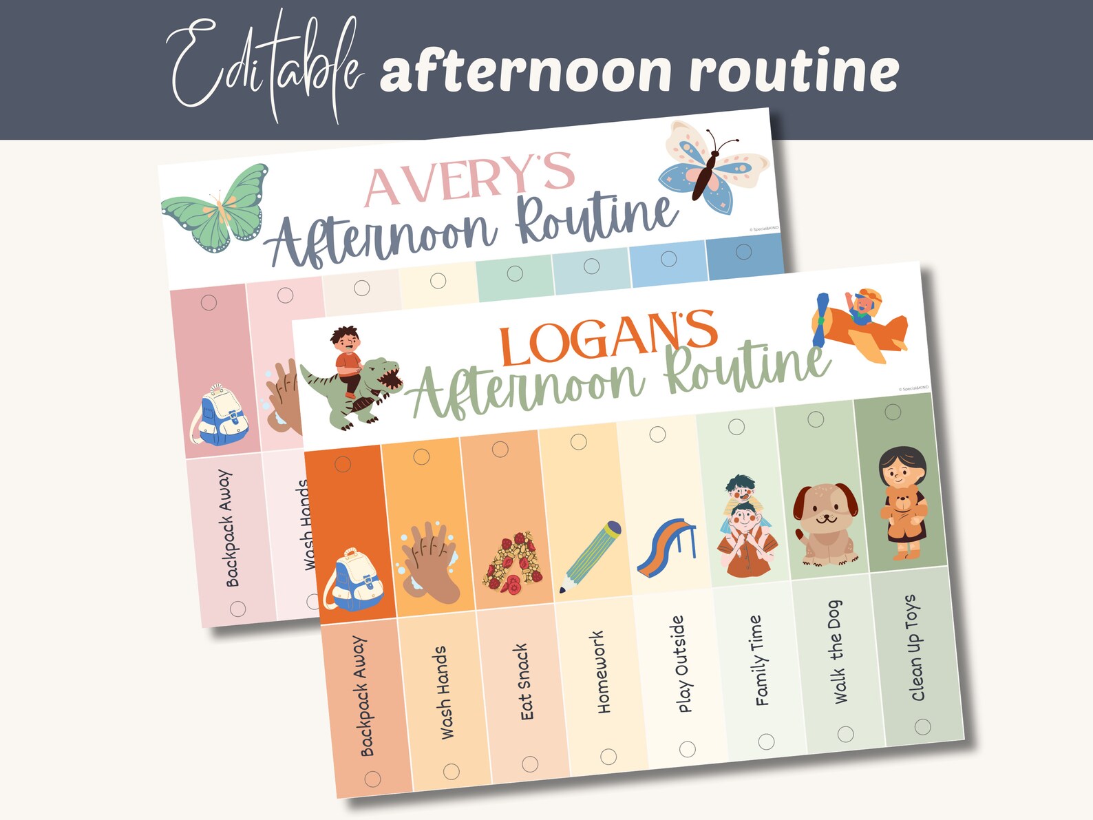 Kids Afternoon Routine Flip Chart, Customizable After School Schedule ...