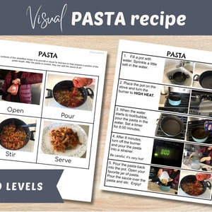 Real Picture Pasta Visual Recipe for Kids, Inclusive Cooking Activity ...