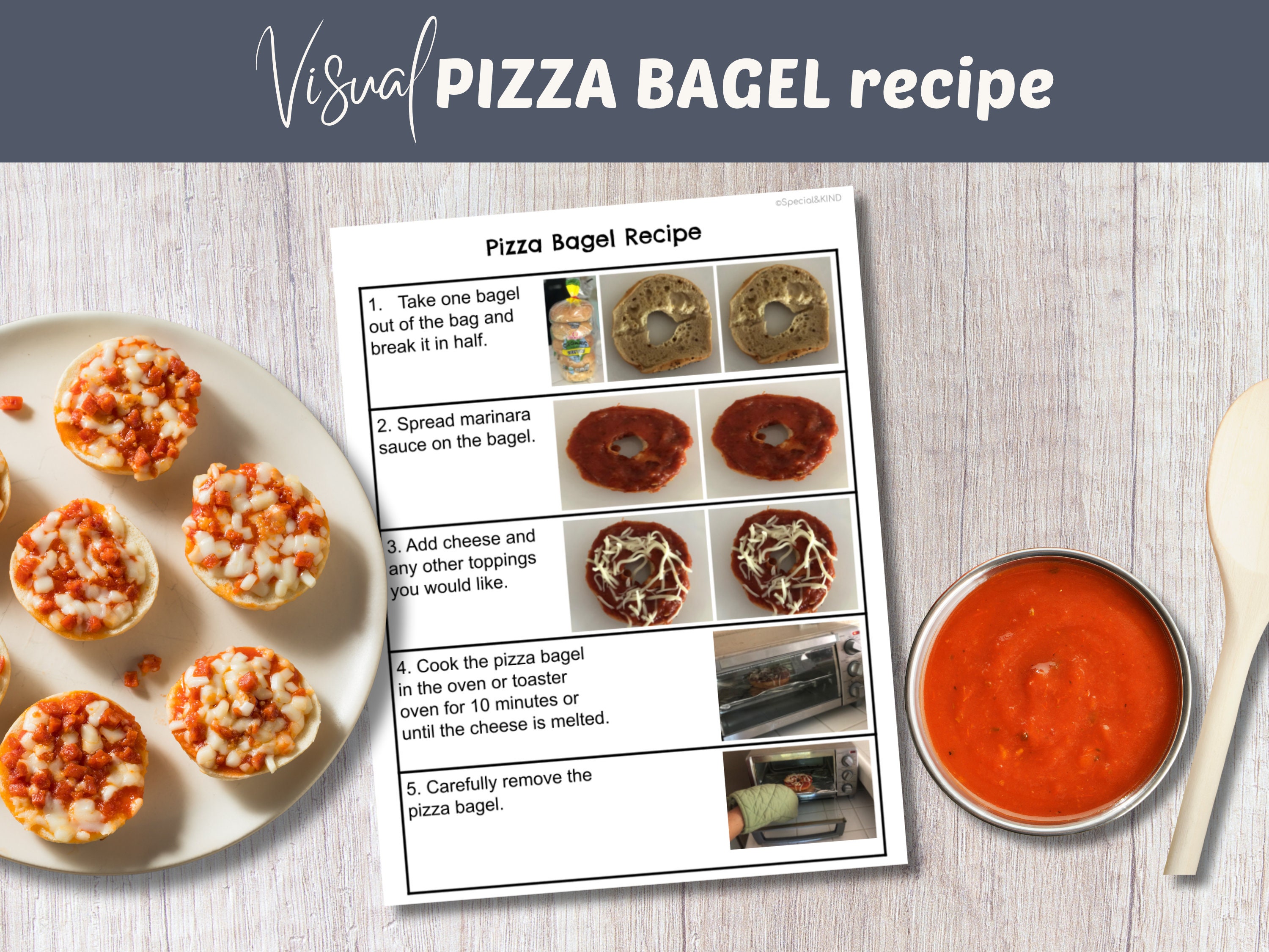 Kids Visual Pizza Recipe, Printable Adapted Cookbook, Real Life Picture ...