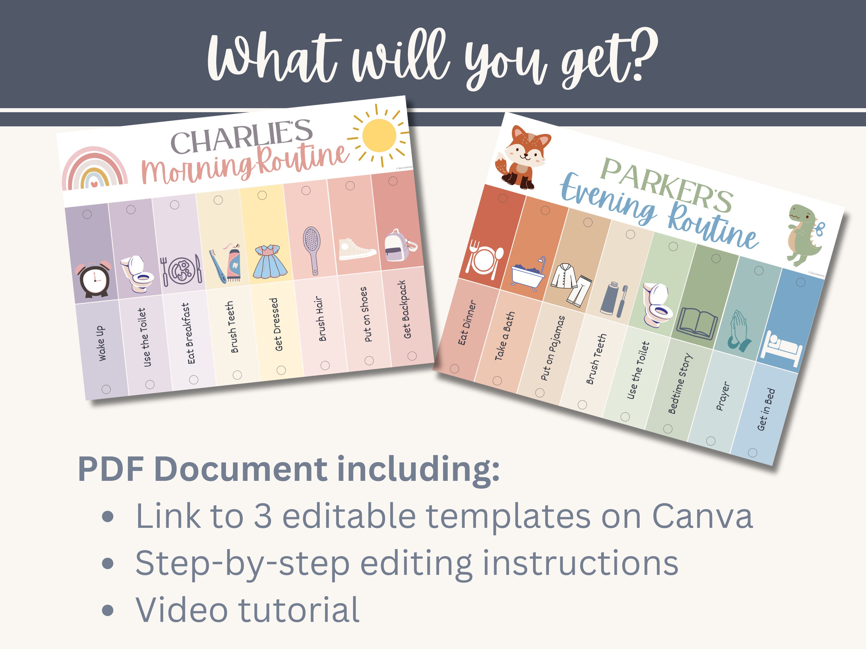Kids Routine Flip Chart, Printable Morning Flipchart, Evening Visual ...