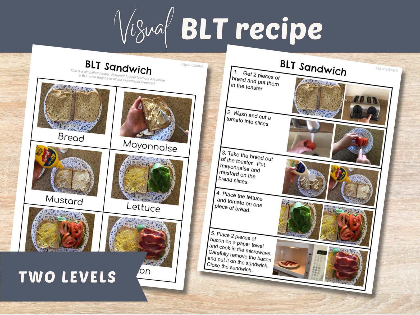 Realistic Picture Recipe, Visual Cooking Activity, Adaptive Life Skills ...