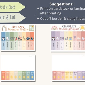 Kids Morning Routine Flip Chart, Boho Editable Digital Flipchart ...