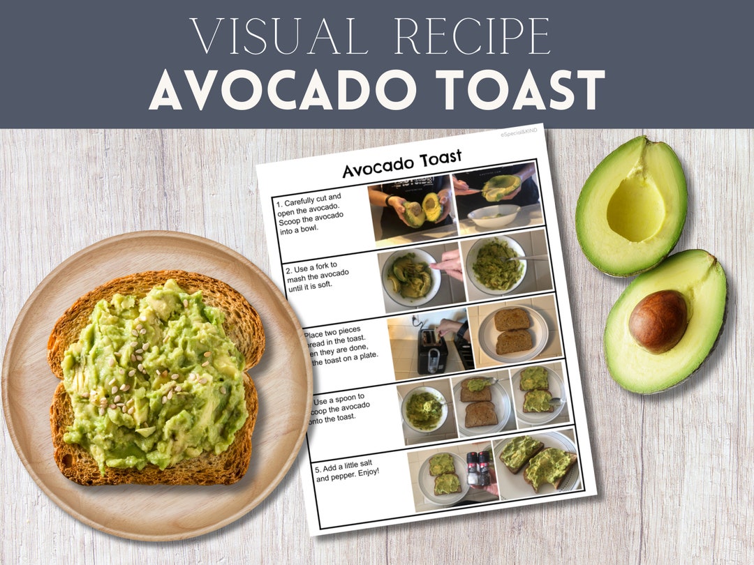 Visual Recipe for Children, Kids Printable Adapted Cookbook, Real Life ...
