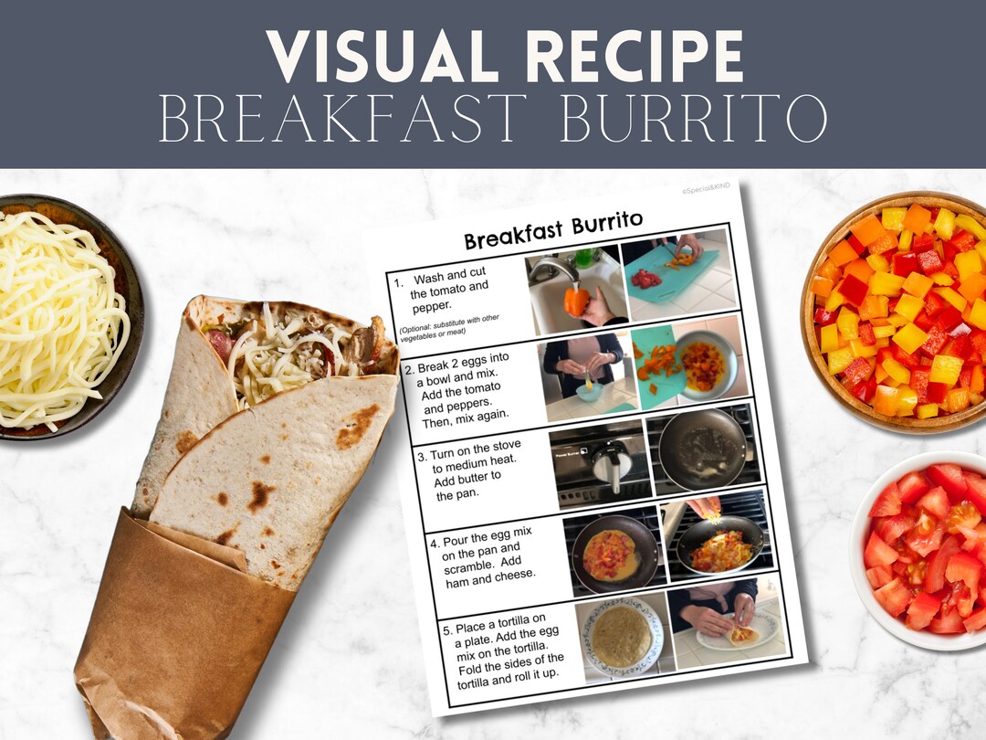Visual Recipe for Kids, Printable Adapted Cookbook, Real Life Picture ...