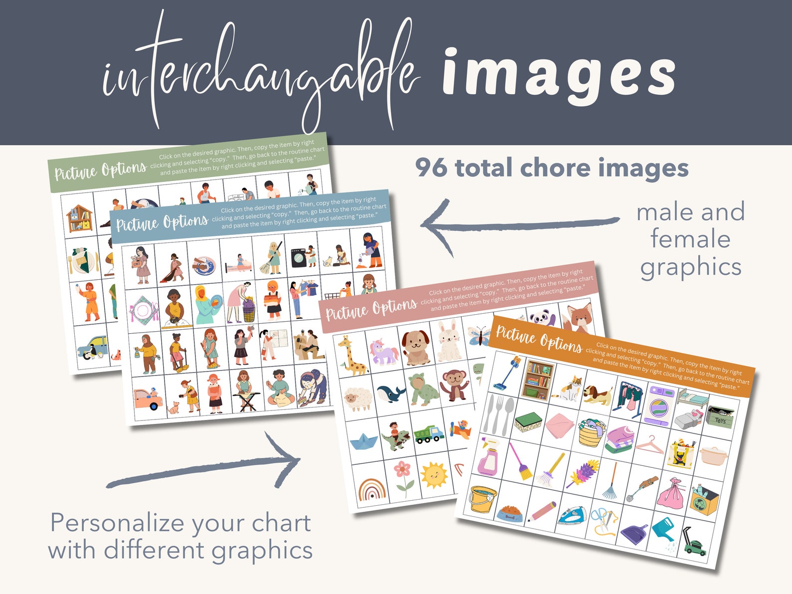 Printable Kids Chore Chart, Editable Visual Chore Schedule ...