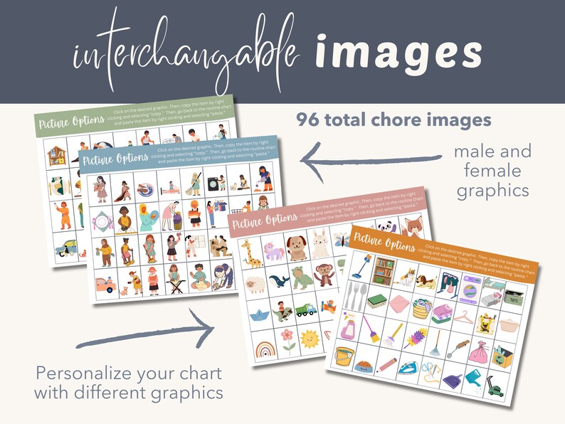 Printable Kids Chore Chart, Editable Visual Chore Schedule ...