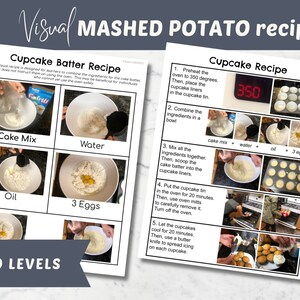 Childrens Visual Cupcake Recipe, Printable Adapted Cookbook, Real Life ...