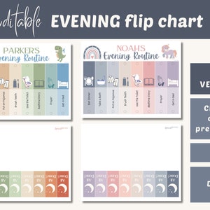 Kids Boho Routine Flip Chart, Editable Morning Flipchart, Personalized ...