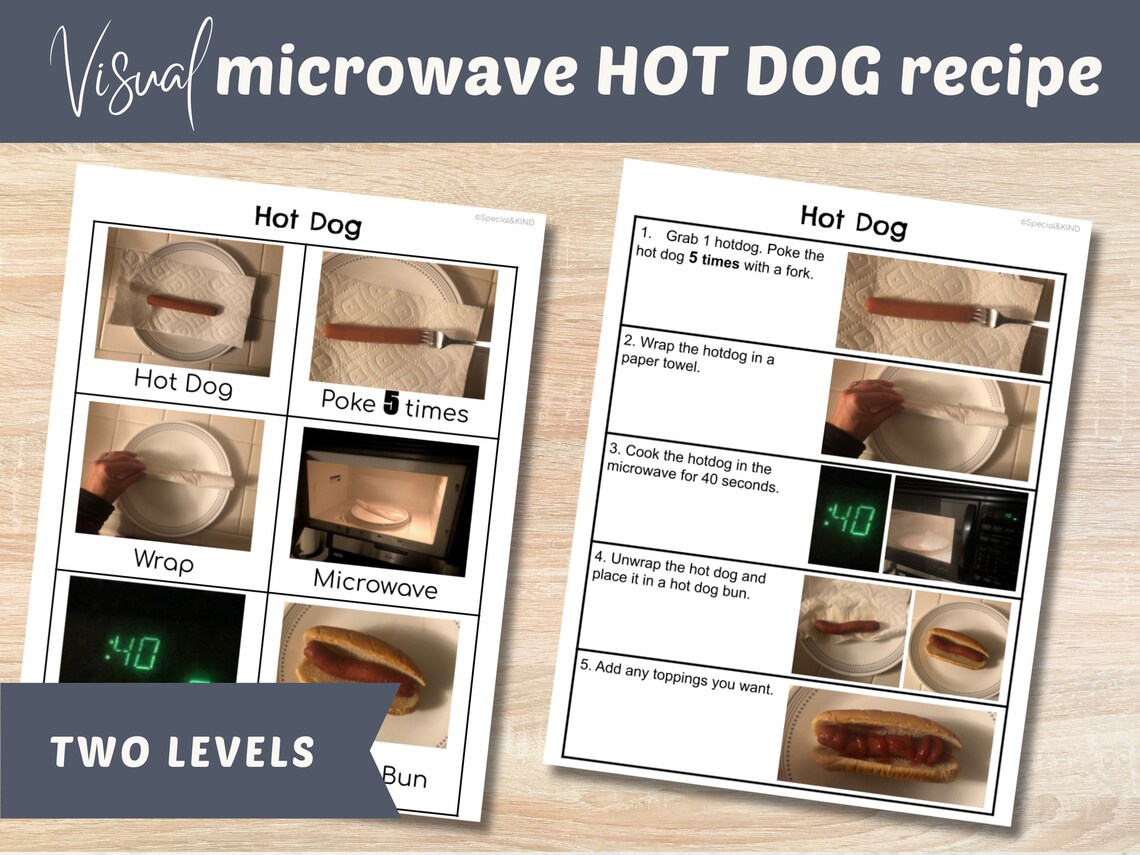 Real Picture Hot Dog Visual Recipe, Inclusive Cooking Activity for ...