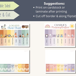 Kids Boho Routine Flip Chart, Editable Morning Flipchart, Personalized ...
