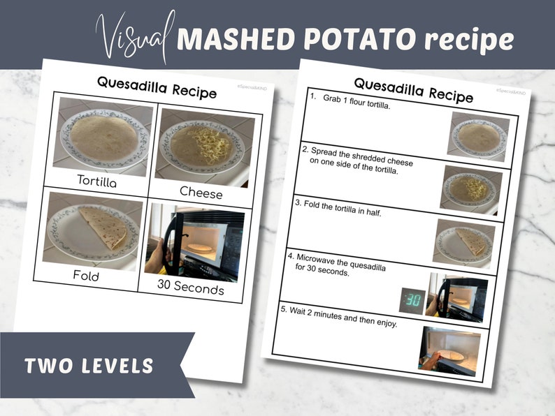 Visual Recipe for Kids, Printable Adapted Cookbook, Real Life Picture ...