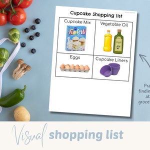 Childrens Visual Cupcake Recipe, Printable Adapted Cookbook, Real Life ...