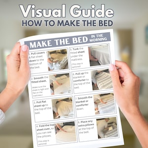Making the Bed Visual Support, Printable Real Picture Guide, Simple ...