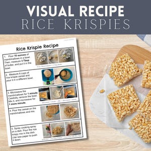 Rice Krispie Visual Recipe for Kids, Inclusive Adapted Cookbook, Real ...
