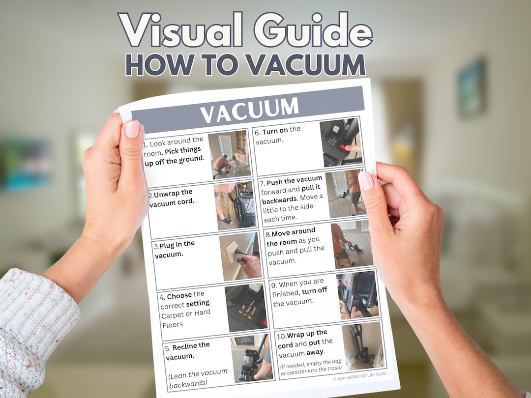 Vacuum Clean Visual Support, Kids Printable Picture Guide, Simple Real ...
