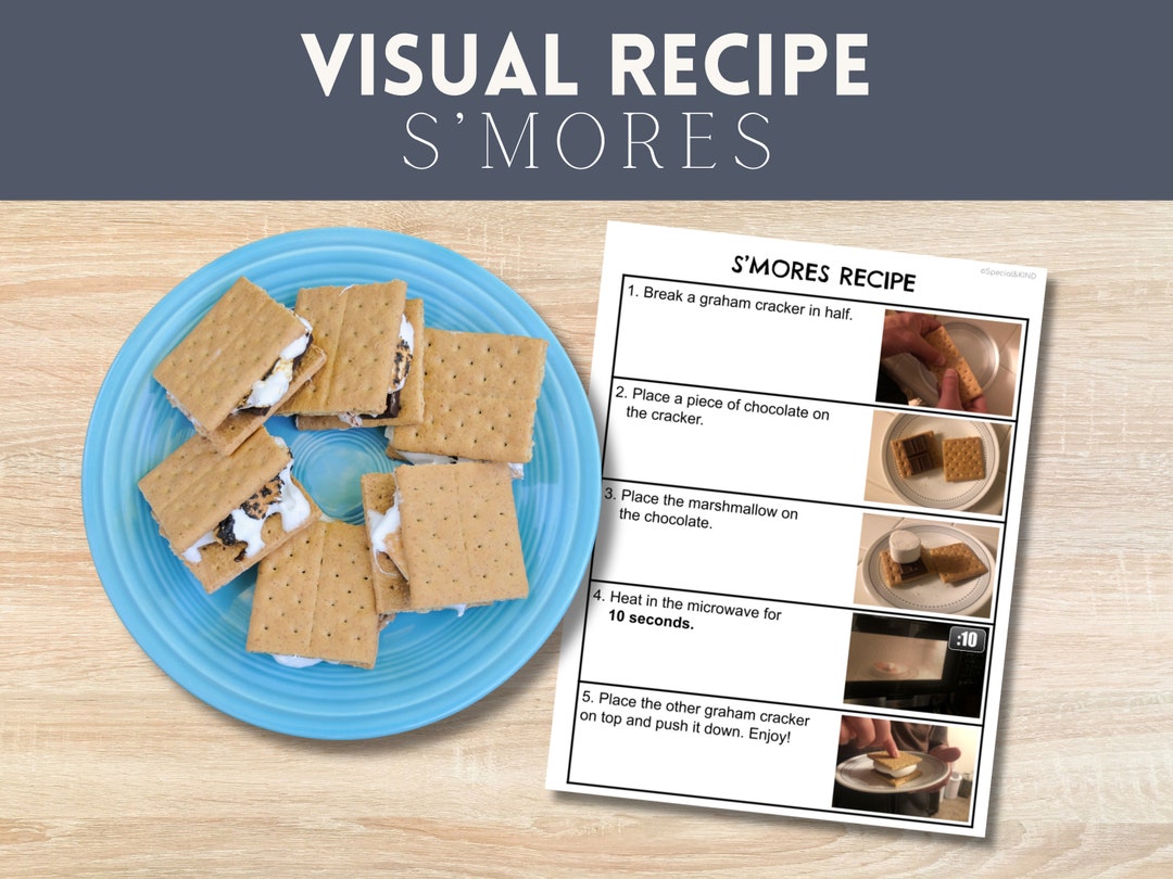 S'mores Visual Recipe, Inclusive Cooking Activity for Children, Real ...
