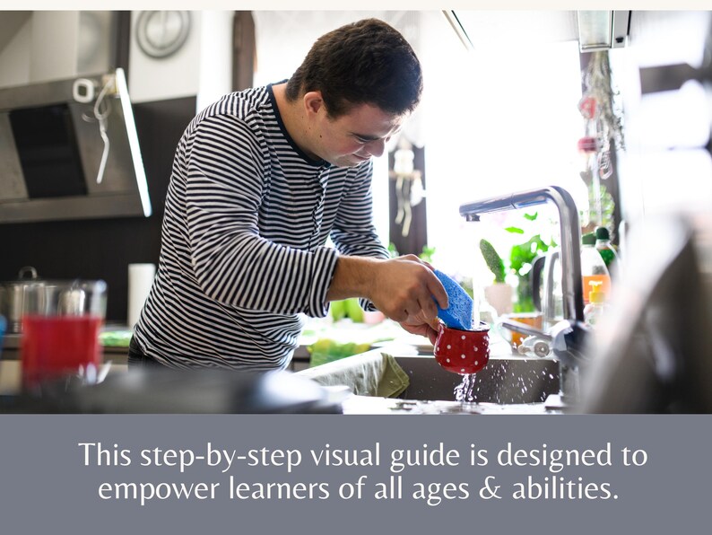 Washing the Dishes Visual Support, Kids Printable Picture Guide, Simple ...