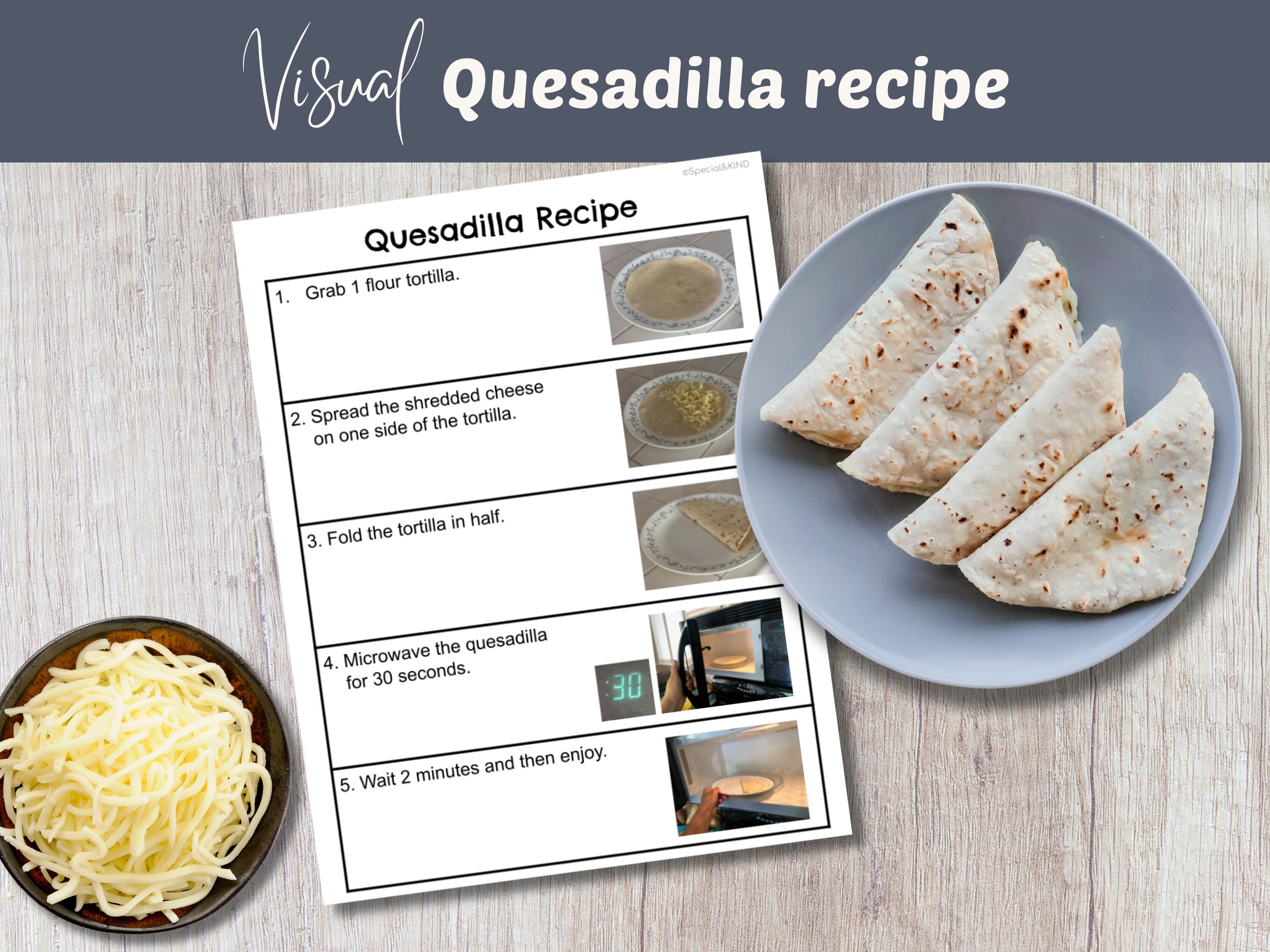 Visual Recipe for Kids, Printable Adapted Cookbook, Real Life Picture ...
