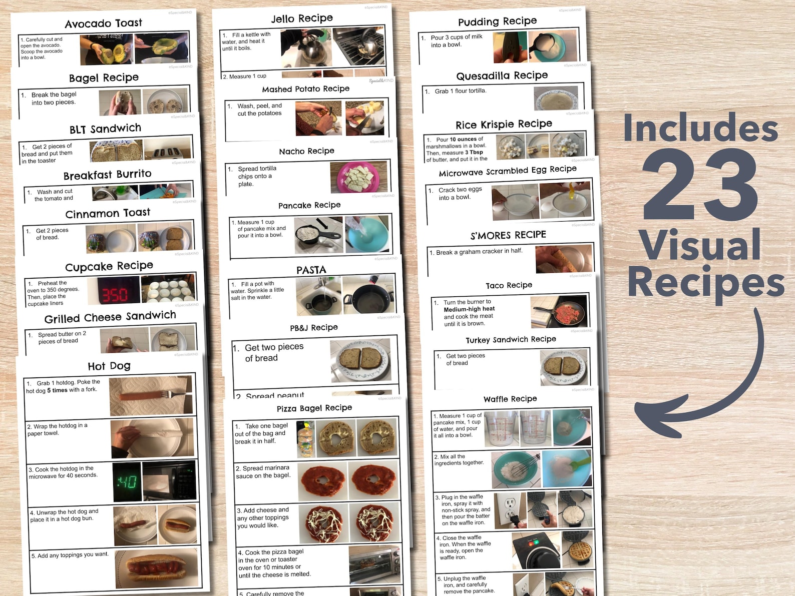 Visual Cookbook for Kids, Printable Adapted Recipe, Real Life Picture ...