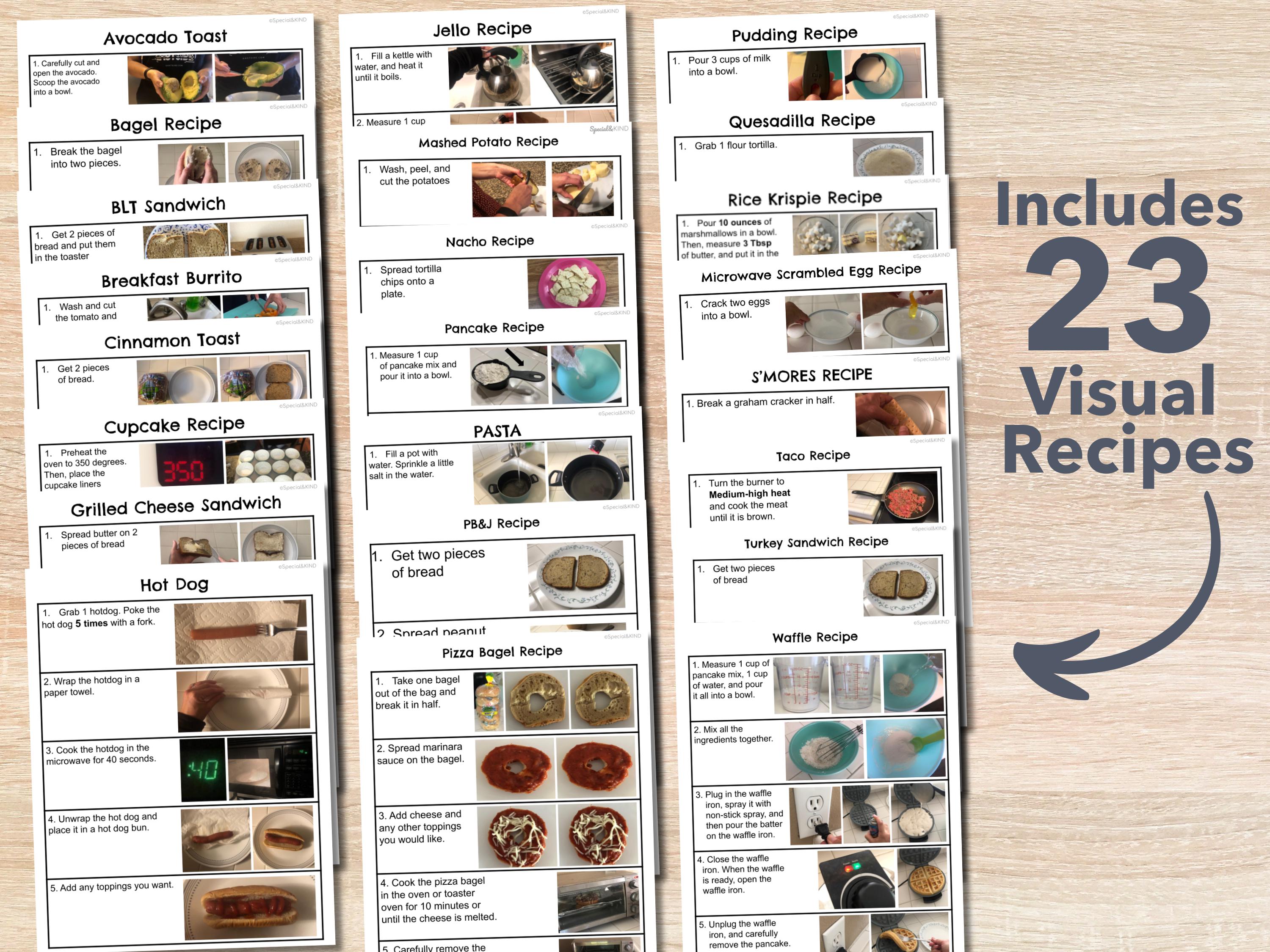 Visual Cookbook for Kids, Printable Adapted Recipe, Real Life Picture ...