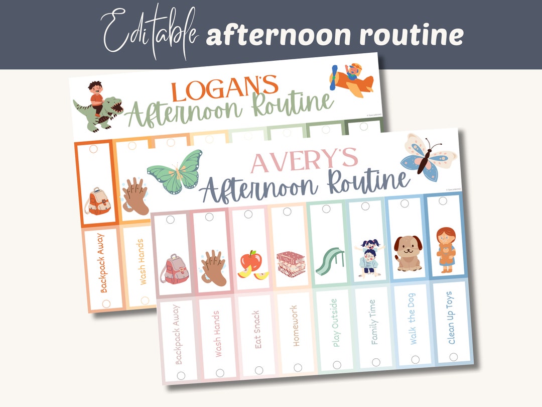 Kids Afternoon Routine Flip Chart, Printable After School Schedule ...