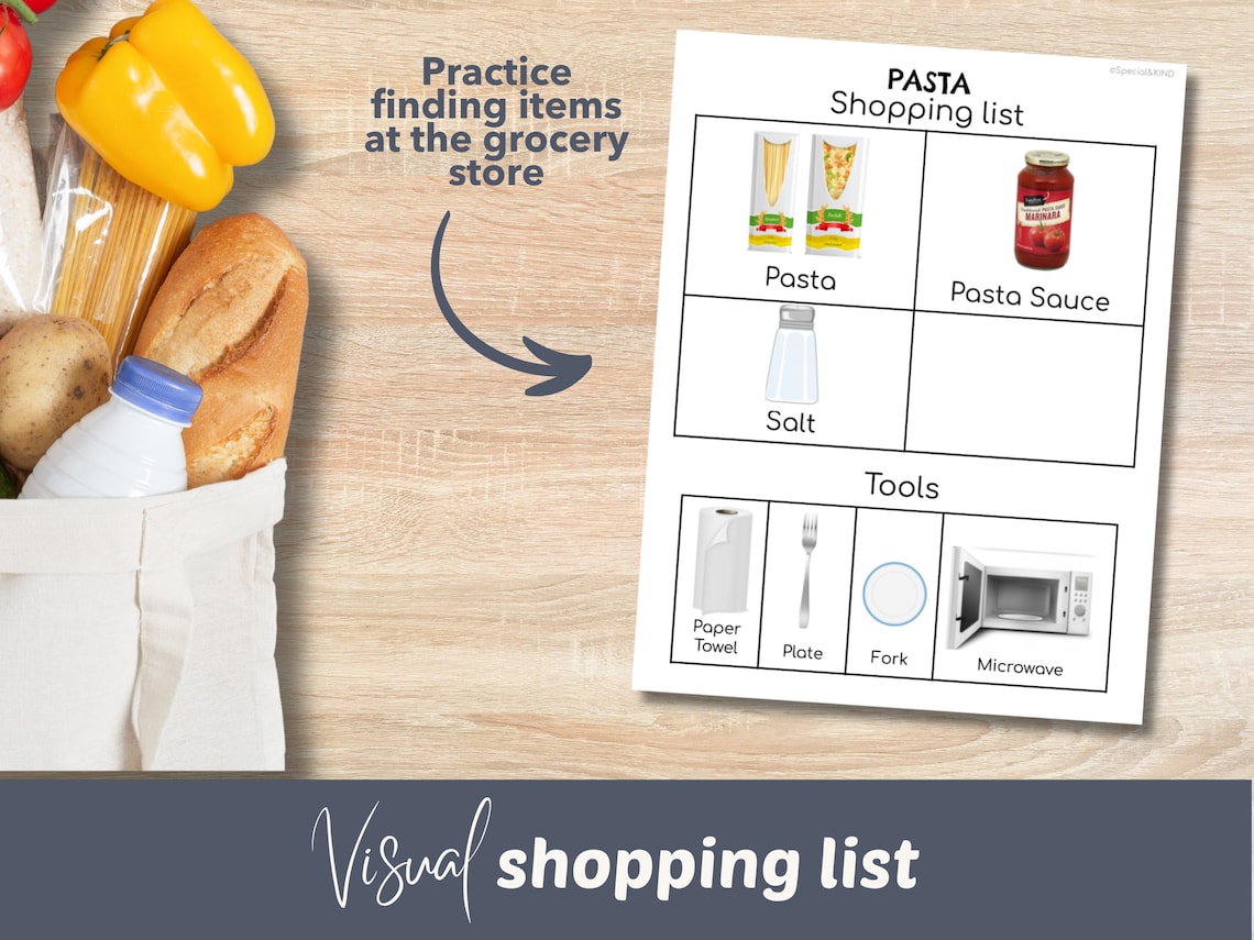 Real Picture Pasta Visual Recipe for Kids, Inclusive Cooking Activity ...