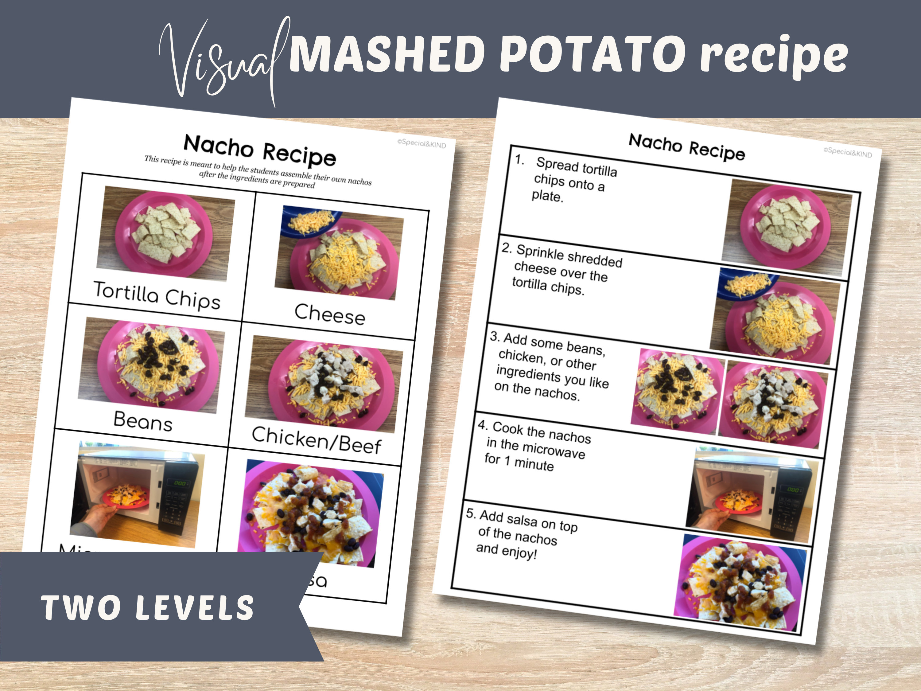 Visual Recipe for Kids, Printable Adapted Cookbook, Real Life Picture ...