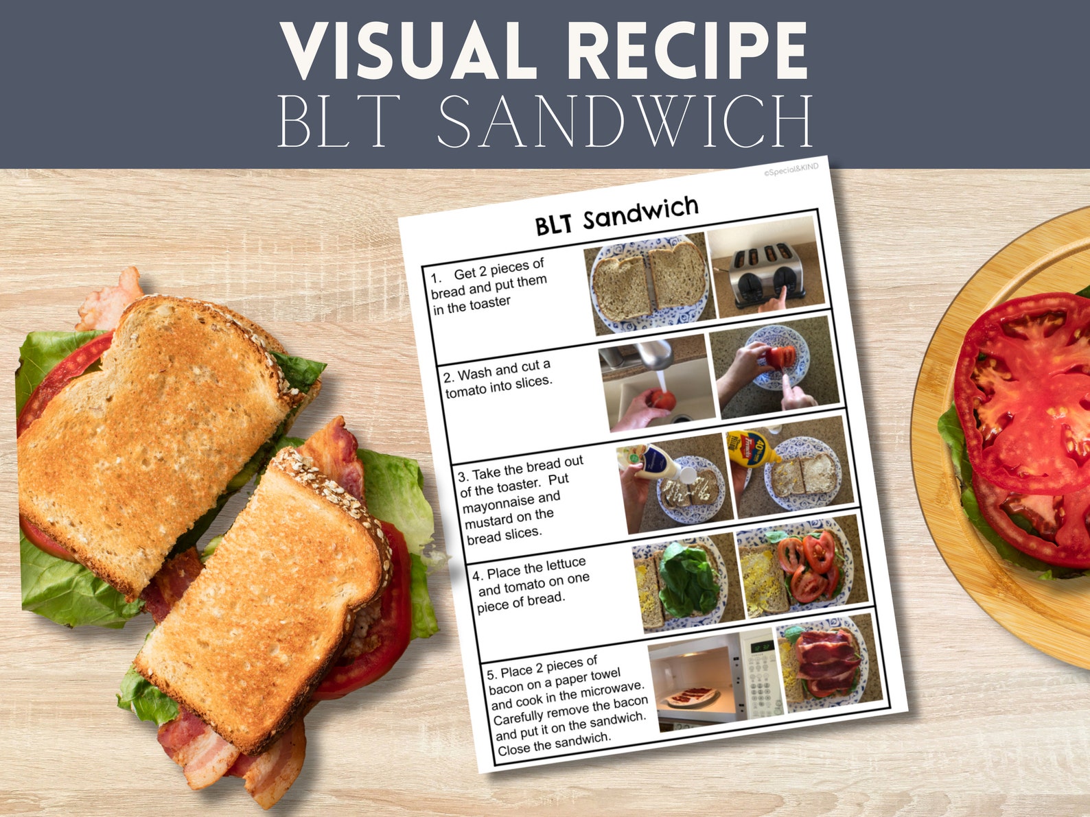 Realistic Picture Recipe, Visual Cooking Activity, Adaptive Life Skills ...