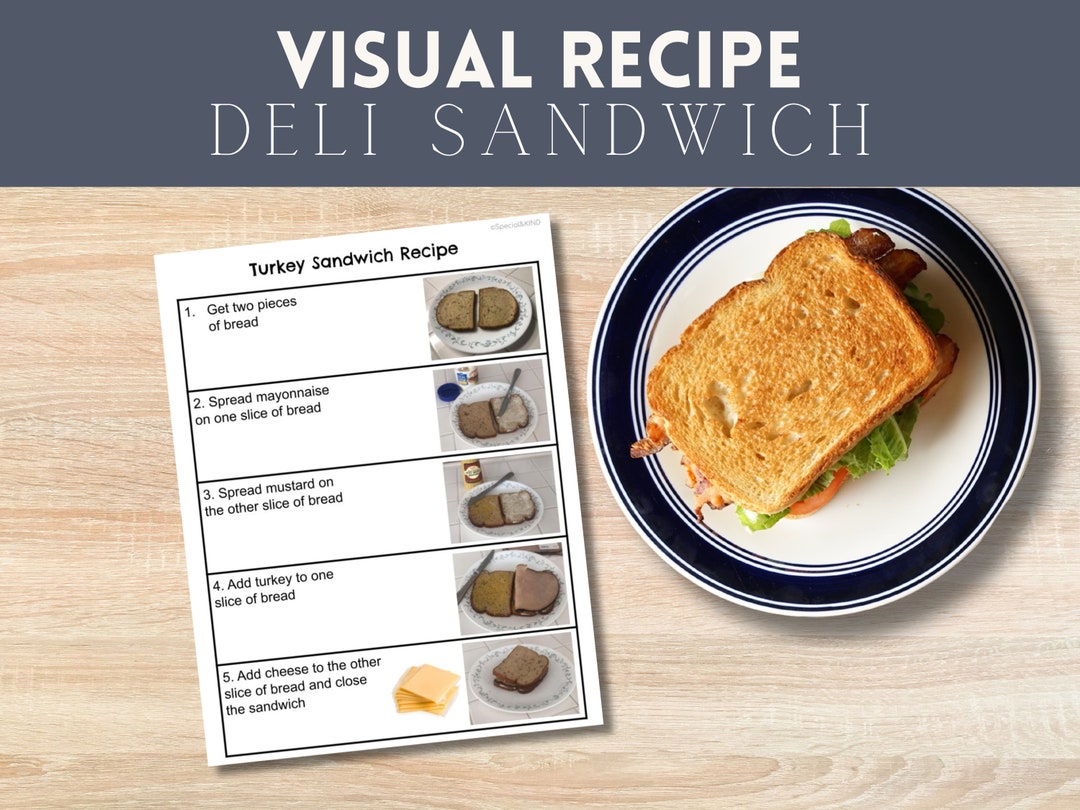 Real Picture Sandwich Visual Recipe, Inclusive Cooking Activity for ...