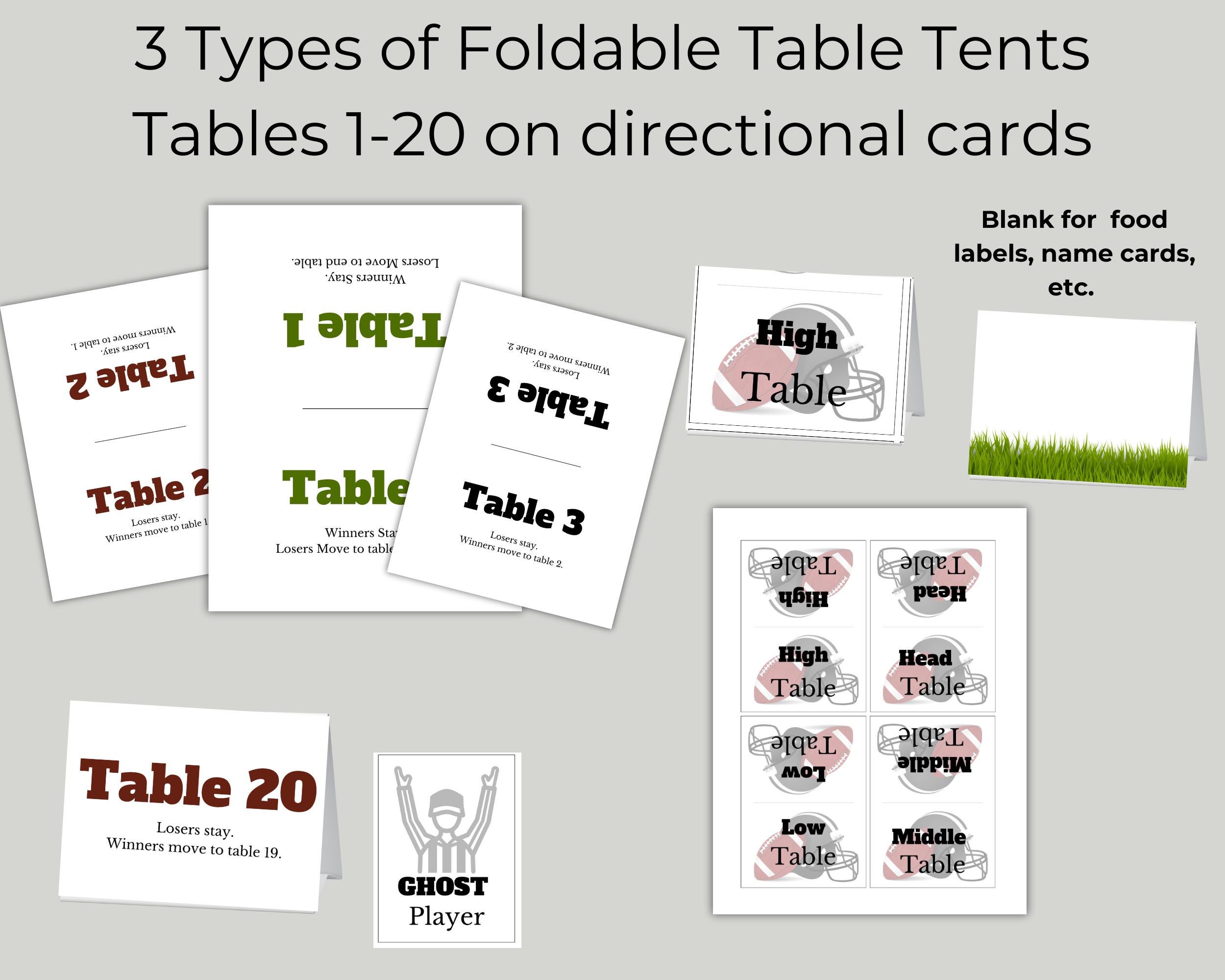 Football BUNCO Printable Bundle Score Cards Tally Sheets Table Cards ...