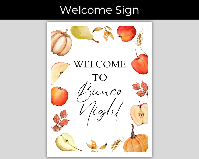 Fall BUNCO Printable Bundle - Score Cards - Tally Sheets - Table Cards ...