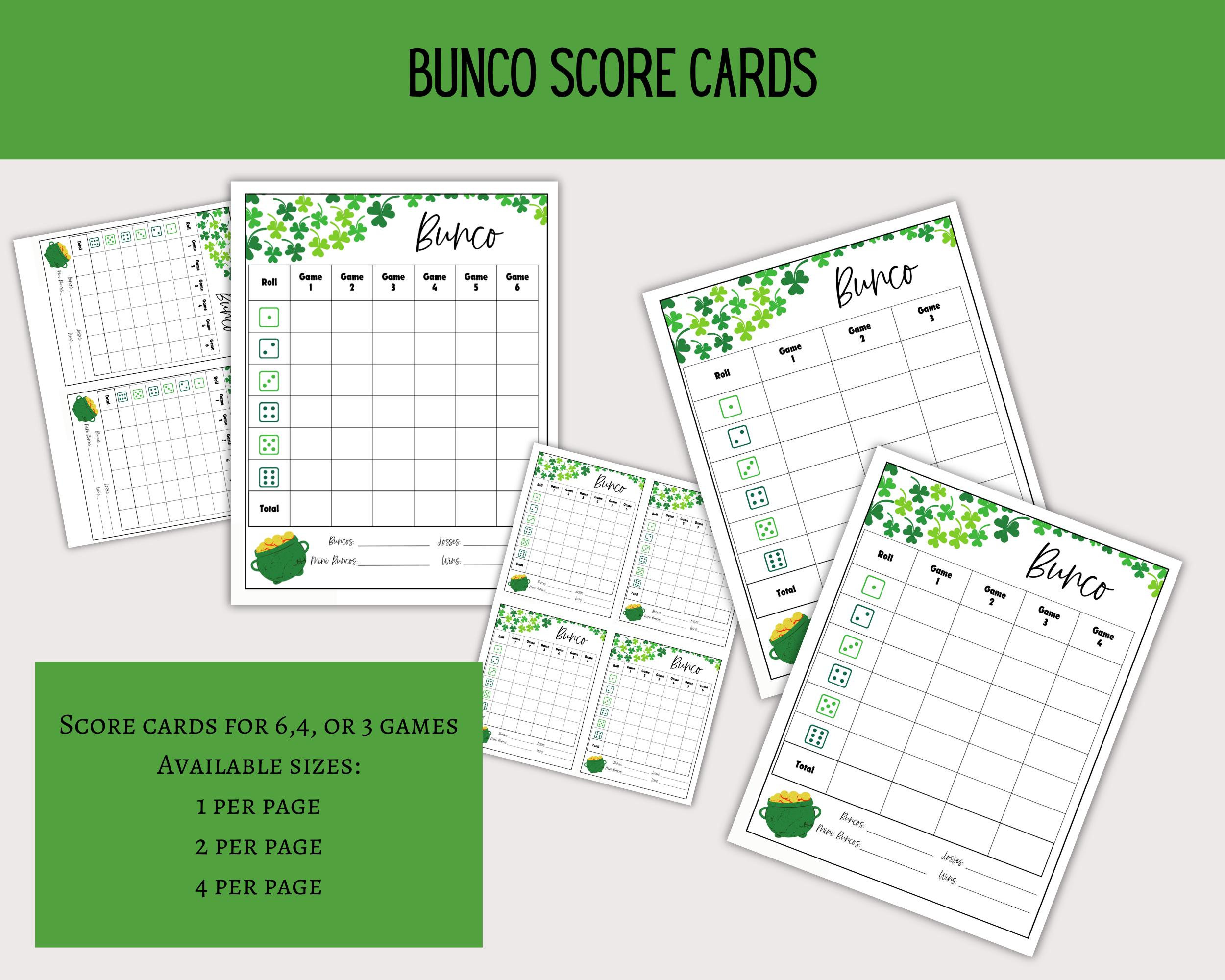 St. Patrick's Day BUNCO Printable Bundle - Score Cards - Tally and ...