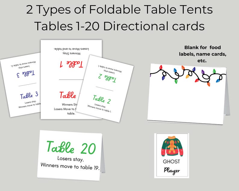 Ugly Sweater BUNCO Printable Bundle - Score Cards - Tally Sheets ...