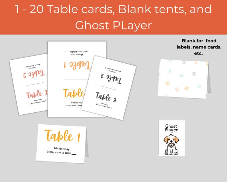 Dog Themed BUNCO Printable Bundle - Score Cards - Tally and Table Cards ...