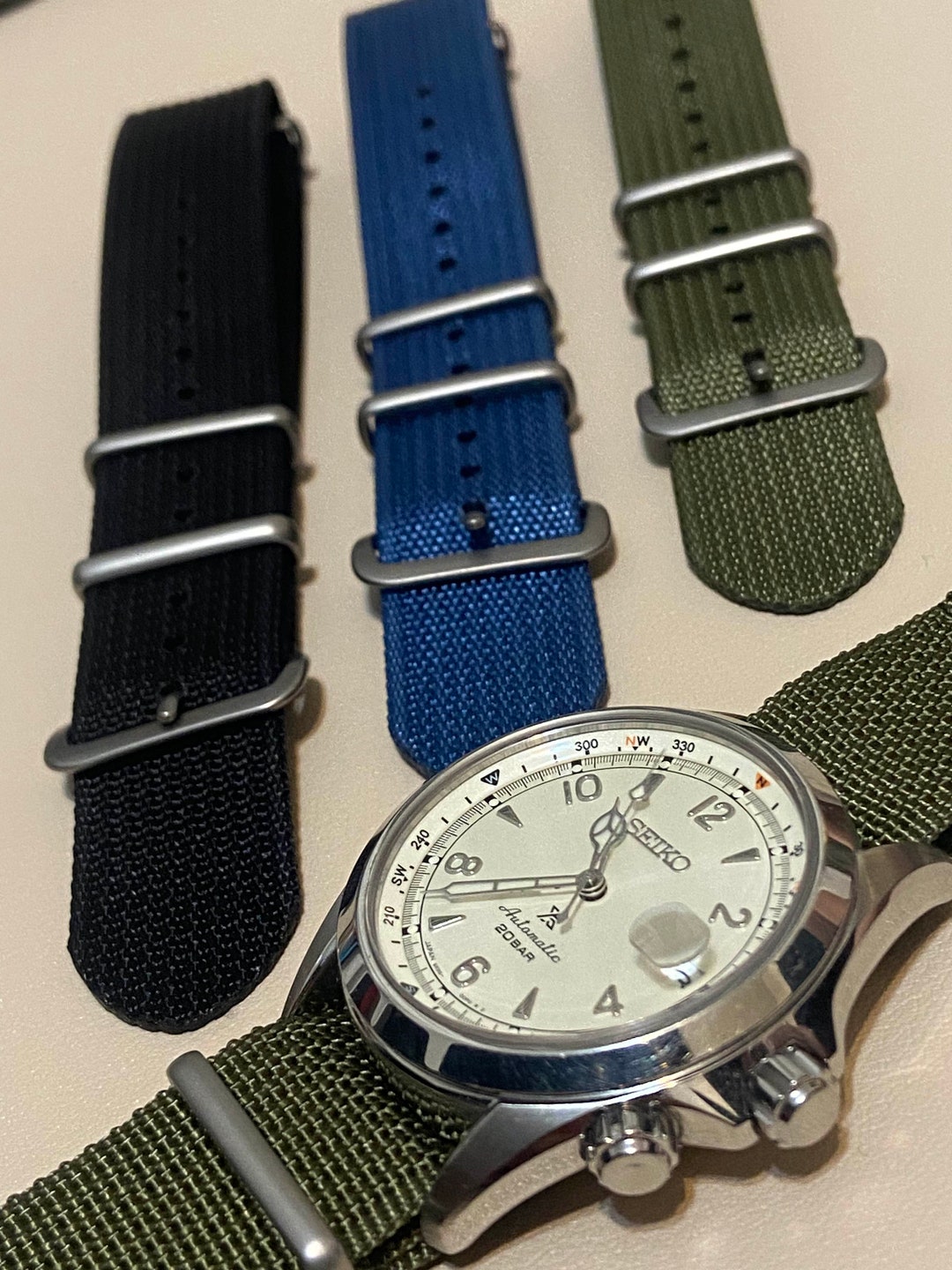 Men's Essential Premium Nylon Nato Strap 20mm Black Blue Khaki - Etsy