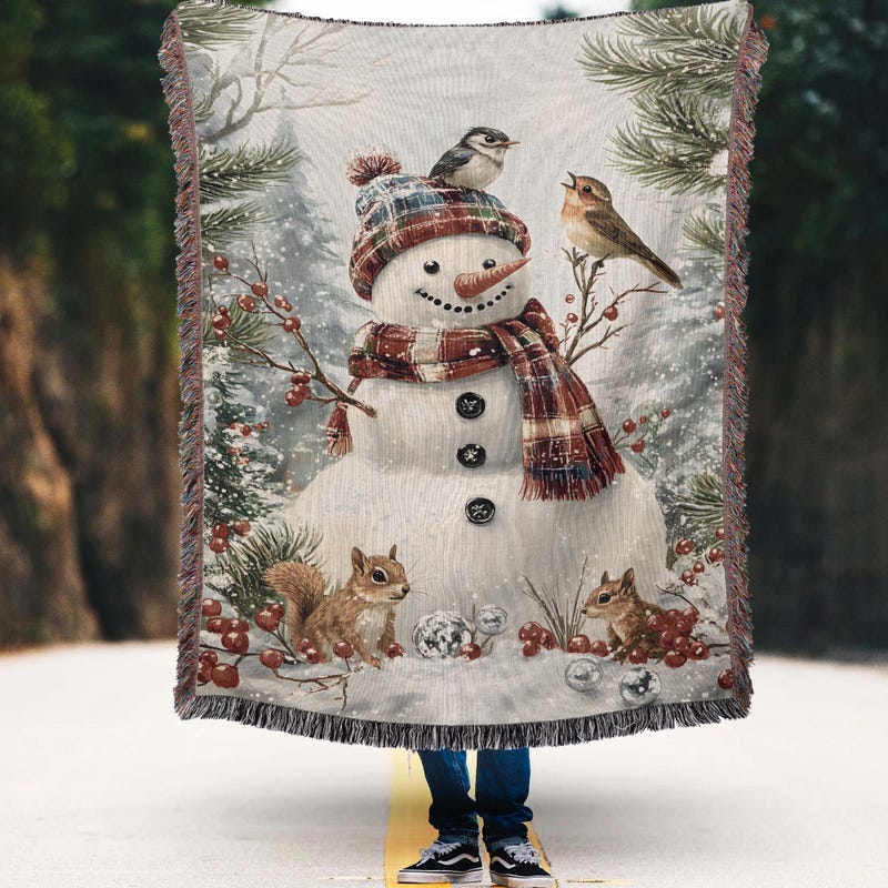 Cotton Snowman Blanket - Etsy