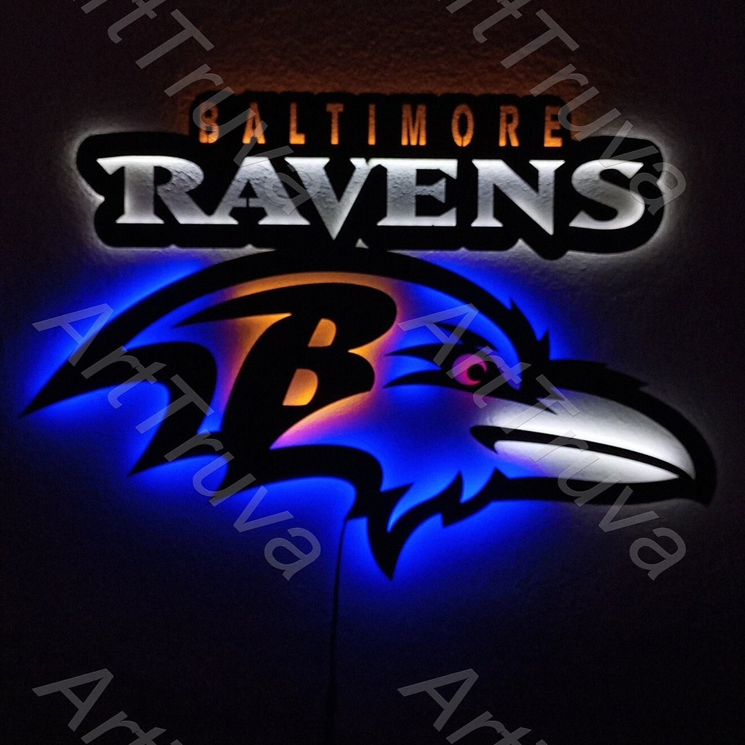 Baltimore Ravens, Ravens Metal Sign, Baltimore Ravens Led Decor Sign ...