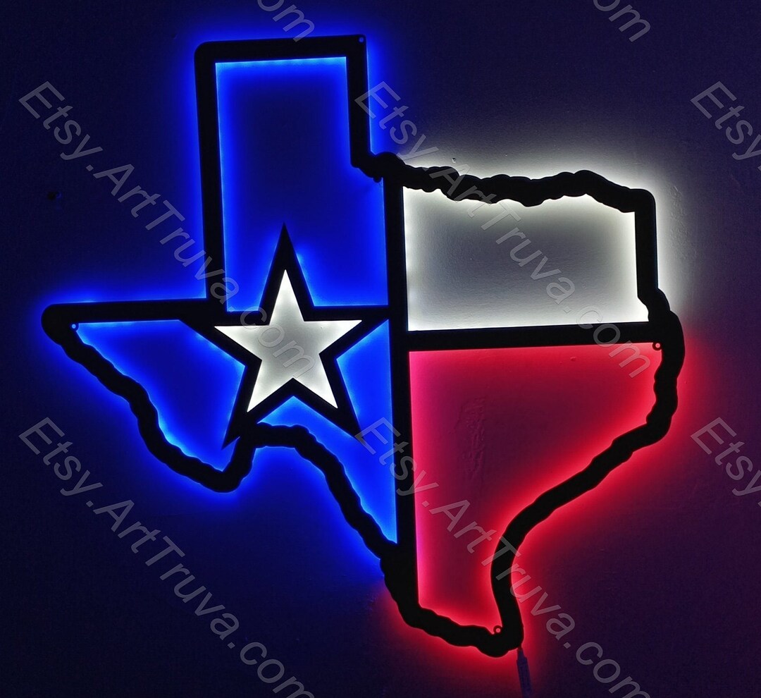 Texas, Texas Map, Cowboys, Led Sign, Texas Led Decor, Outline Led Sign ...